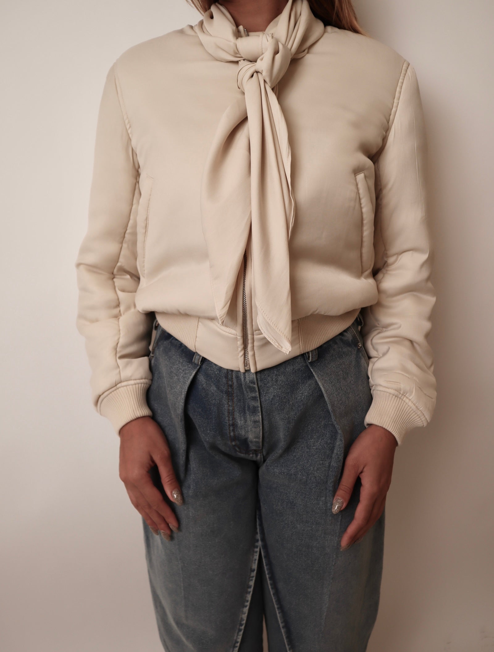 Agnes Scarf Bomber Jacket – Spicy Colada